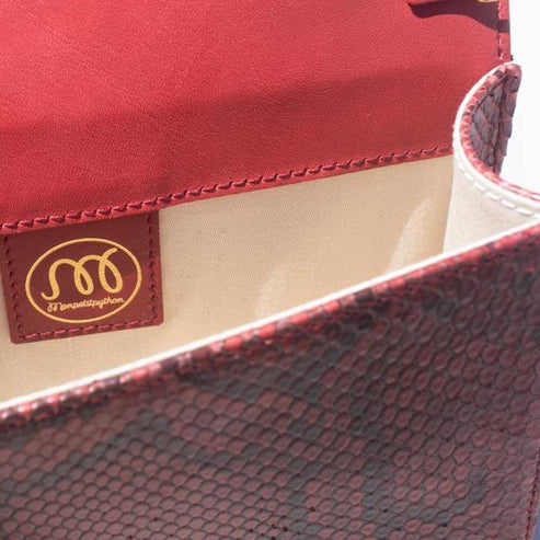 BOLSO DE MANO DE PITÓN ROJO SCARL – MON PETIT PYTHON